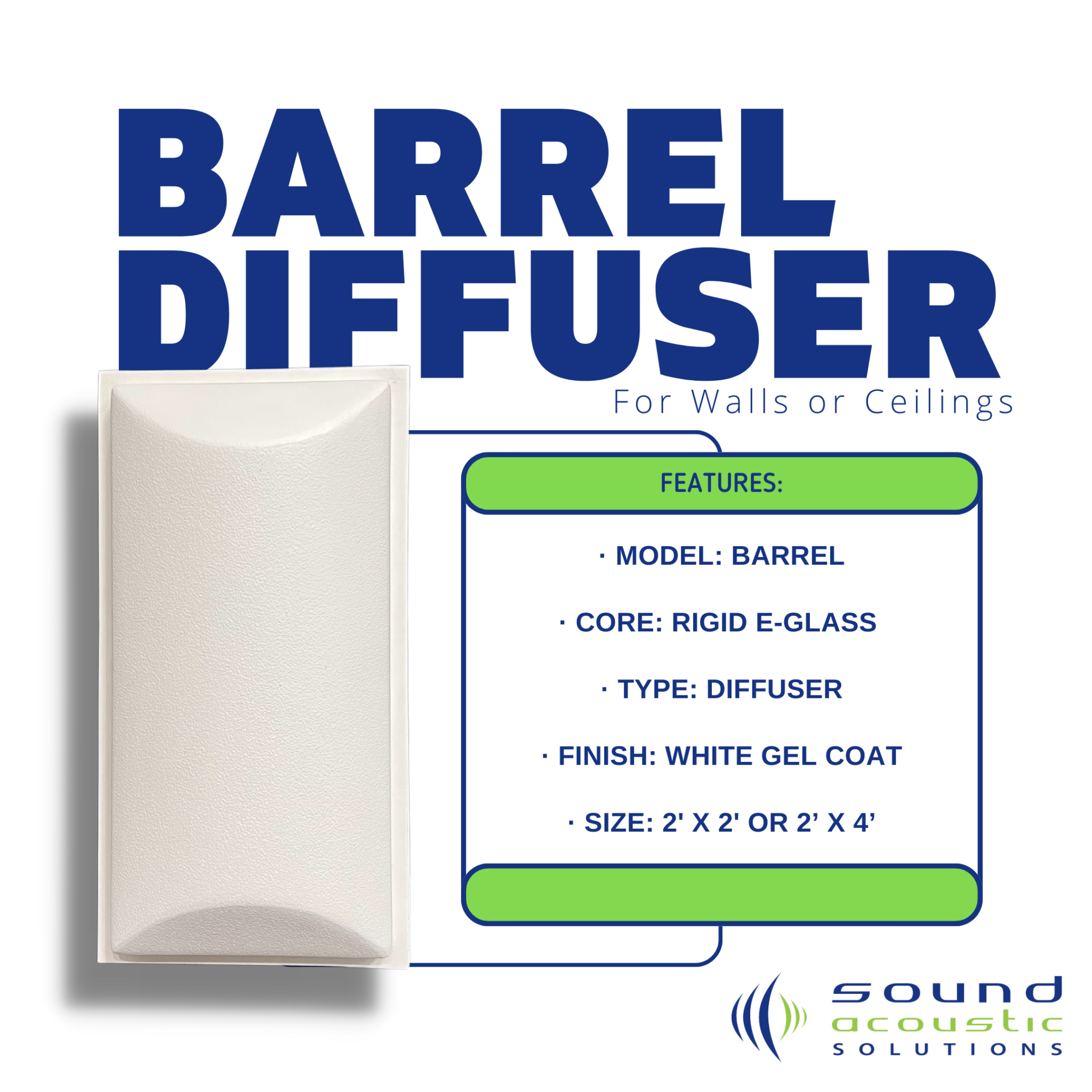 Barrel Sound Diffuser | Sound Acoustic Solutions | For Walls and Ceilings